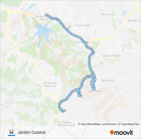 Rota da linha L207A SÃO TOMÉ PARADA 32: horários, paradas e mapas ...