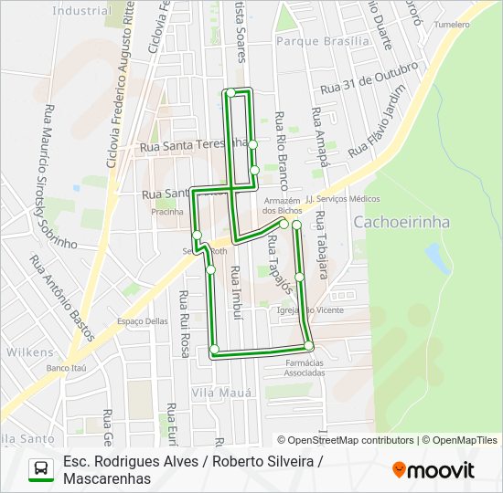 Rota da linha C10 ESCOLAR: horários, paradas e mapas - Esc. Rodrigues ...