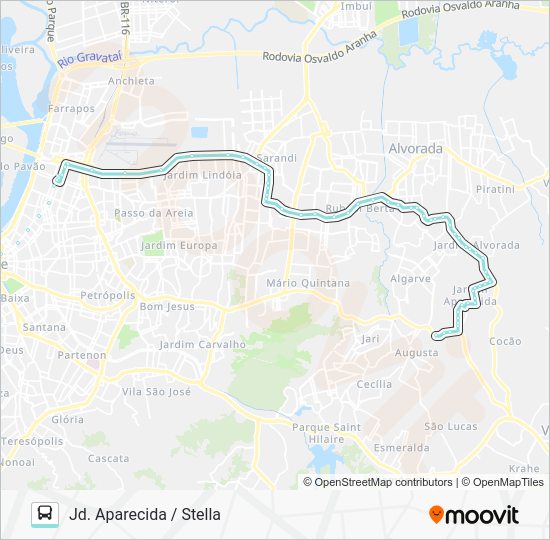 W261B STELLA MARIS JD APARECIDA VIA SERTÓRIO Route: Schedules, Stops ...