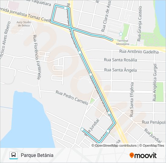 Rota da linha 668 PARQUE BETÂNIA MESSEJANA: horários, paradas e mapas ...