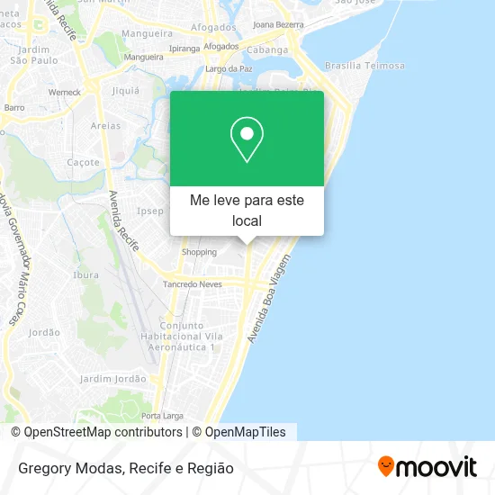 Como chegar até Gregory Modas em Boa Viagem de ônibus ou metrô?
