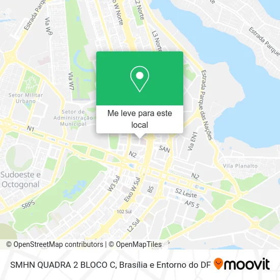 Como chegar até SMHN QUADRA 2 BLOCO C em Brasília de ônibus ou metrô?