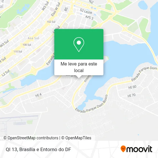 Como chegar até QI 13 em Lago Sul de ônibus?