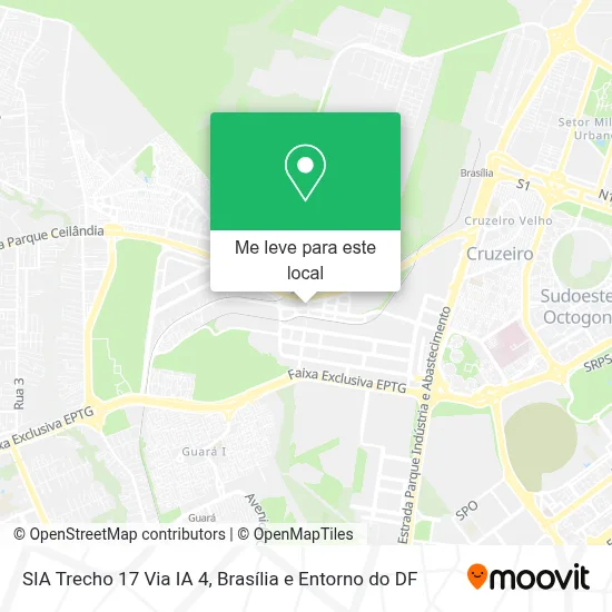Como chegar até SIA Trecho 17 Via IA 4 em Guará de ônibus ou metrô?