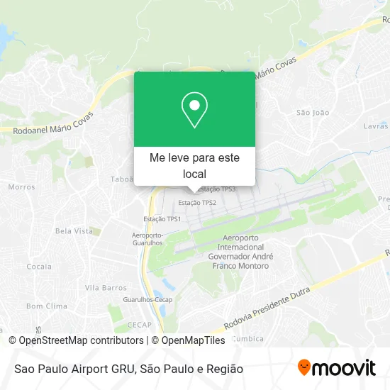Como chegar até Sao Paulo Airport GRU em Guarulhos de ônibus ou trem?