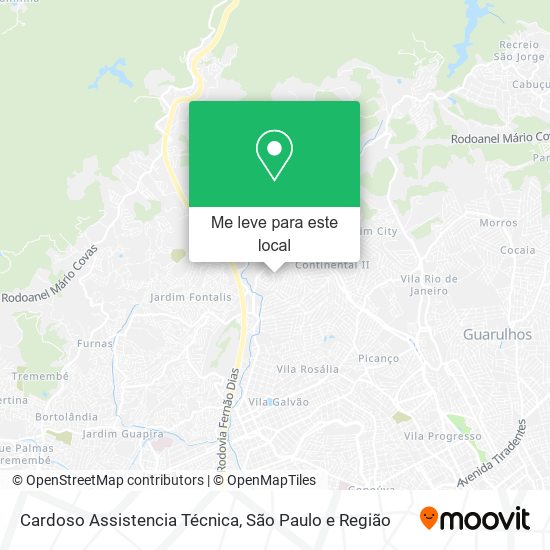 Como chegar até Cardoso Assistencia Técnica em Guarulhos de ônibus ou metrô?