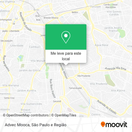 Como chegar até Advec Mooca de trem, metrô ou ônibus?