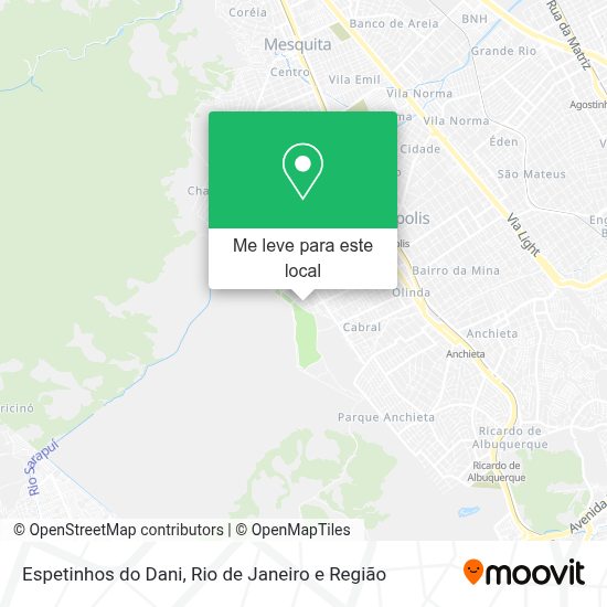 Como chegar até Espetinhos do Dani em Nilópolis de ônibus ou trem?