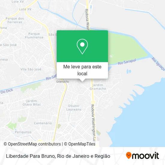 Como chegar até Liberdade Para Bruno em Duque De Caxias de ônibus ou trem?