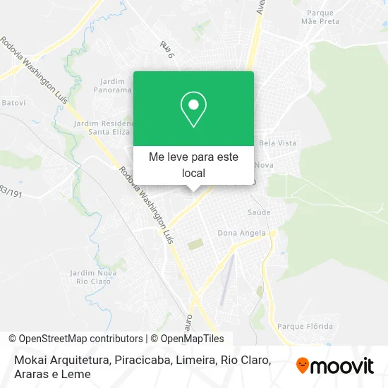Como chegar até Mokai Arquitetura em Rio Claro de ônibus?