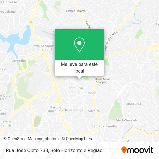Como chegar até Rua José Cleto 733 em Belo Horizonte de ônibus ou metrô?