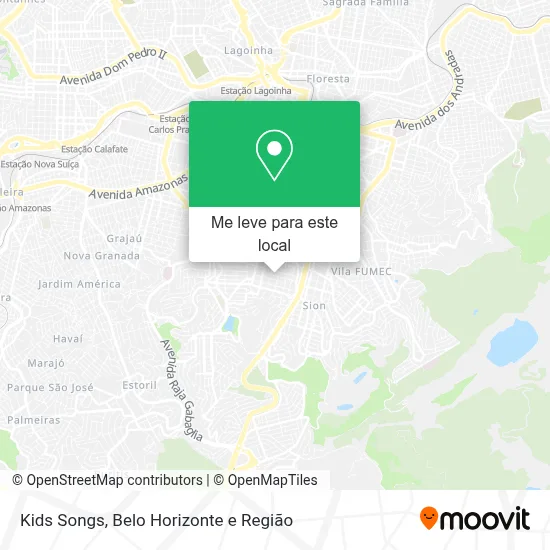 Como chegar até Kids Songs em Belo Horizonte de ônibus ou metrô?