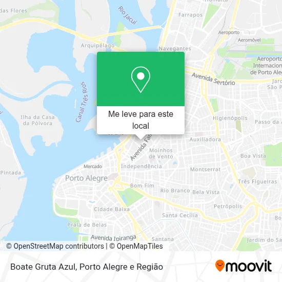Como chegar até Boate Gruta Azul em Porto Alegre de ônibus ou metrô?