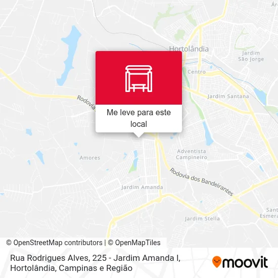 Rua Rodrigues Alves, 225 - Jardim Amanda I, Hortolândia parada - Rotas ...