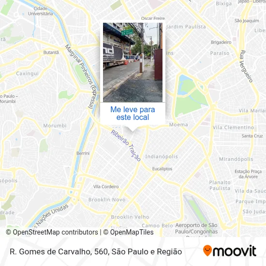 R. Gomes de Carvalho, 560 parada - Rotas, horários e tarifas