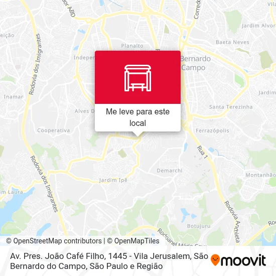 Av. Pres. João Café Filho, 1445 - Vila Jerusalem, São Bernardo do Campo parada - Rotas, horários ...