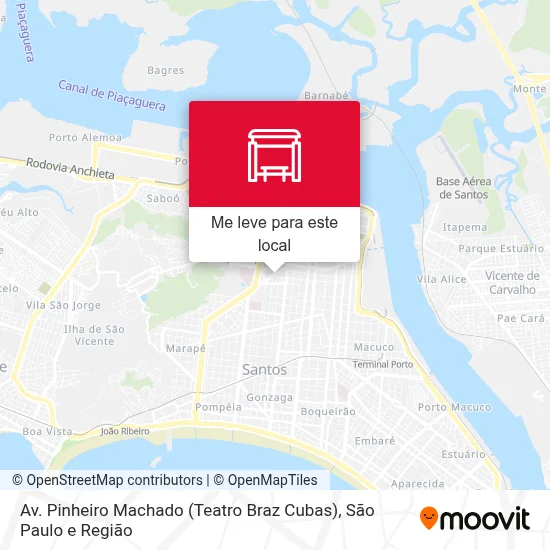Av. Pinheiro Machado (Teatro Braz Cubas) - Rotas, horários e tarifas