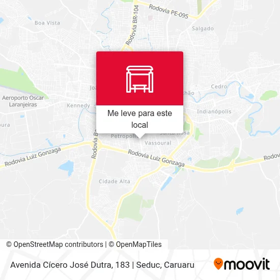 Avenida Cícero José Dutra, 183 | Seduc parada - Rotas, horários e tarifas