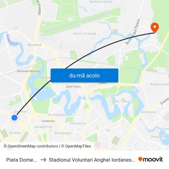 Piata Domenii până la Stadionul Voluntari Anghel Iordanescu cu ...
