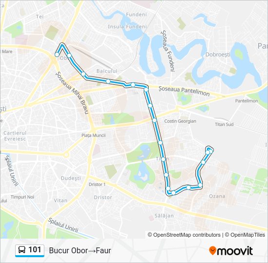 101 Route: Schedules, Stops & Maps - Bucur Obor‎→Faur (Updated)