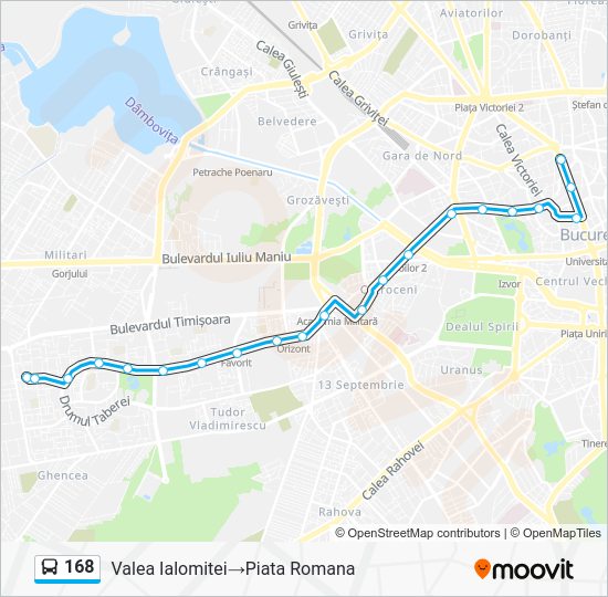 168 Route: Schedules, Stops & Maps - Valea Ialomitei‎→Piata Romana ...
