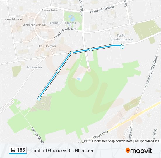 185 Route: Schedules, Stops & Maps - Cimitirul Ghencea 3‎→Ghencea (Updated)