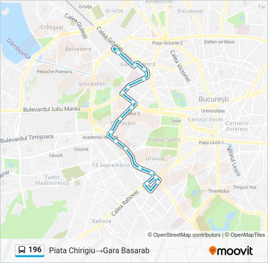 196 Route: Schedules, Stops & Maps - Piata Chirigiu‎→Gara Basarab (Updated)