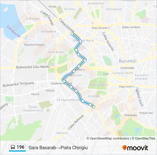 196 Route: Schedules, Stops & Maps - Gara Basarab‎→Piata Chirigiu (Updated)
