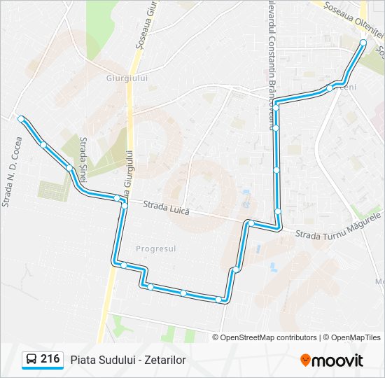 216 Route: Schedules, Stops & Maps - Zetarilor‎→Piata Sudului (Updated)