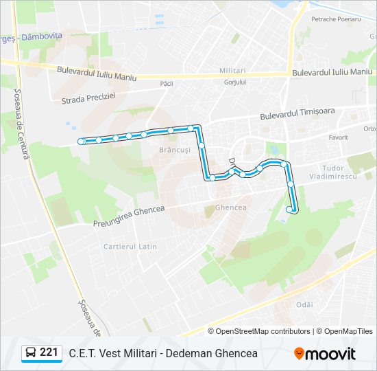 221 Route: Schedules, Stops & Maps - Dedeman Ghencea‎→C.E.T. Vest ...