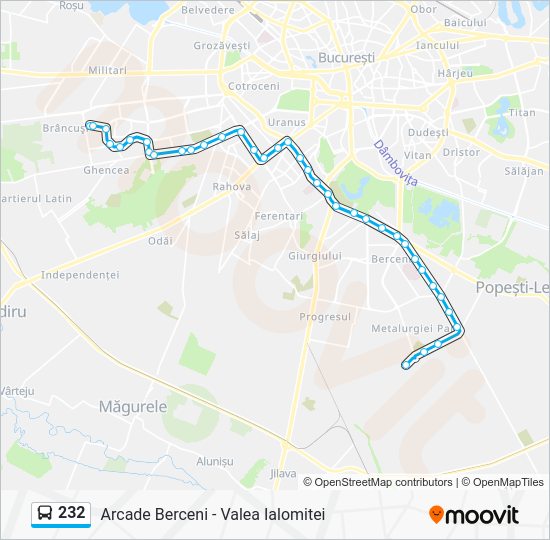 232 Route: Schedules, Stops & Maps - Valea Ialomitei‎→Arcade Berceni ...