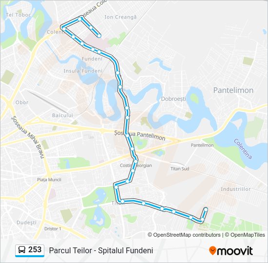 253 Route: Schedules, Stops & Maps - Spitalul Fundeni‎→Parc Teilor ...