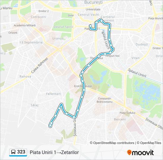 323 Route: Schedules, Stops & Maps - Piata Unirii 1‎→Zetarilor (Updated)