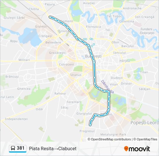 Traseu 381: Program, Stații & Hărți - Piata Resita‎→Clabucet (Actualizat)