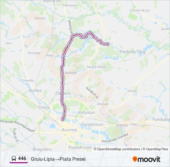 446 Route: Schedules, Stops & Maps - Gruiu-Lipia‎→Piata Presei (Updated)