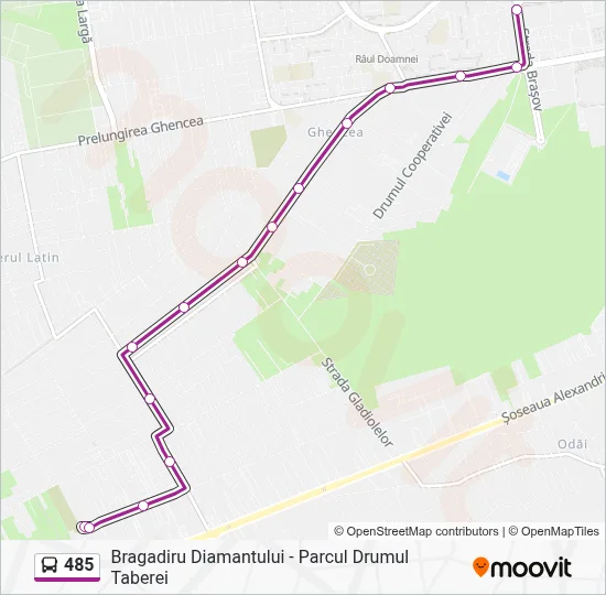 Traseu 485: Program, Stații & Hărți - Parcul Drumul Taberei‎→Bragadiru ...