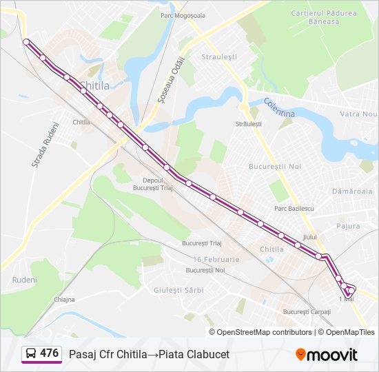 476 Route: Schedules, Stops & Maps - Pasaj Cfr Chitila‎→Piata Clabucet ...