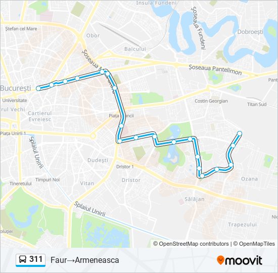 Traseu 311: Program, Stații & Hărți - Faur‎→Armeneasca (Actualizat)