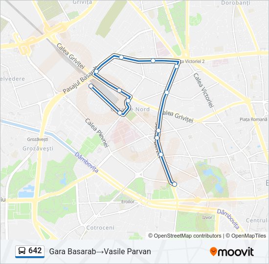Traseu 642: Program, Stații & Hărți - Gara Basarab‎→Vasile Parvan (Actualizat)