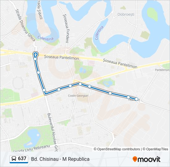 637 Route: Schedules, Stops & Maps - M Republica‎→Bd. Chisinau (Updated)