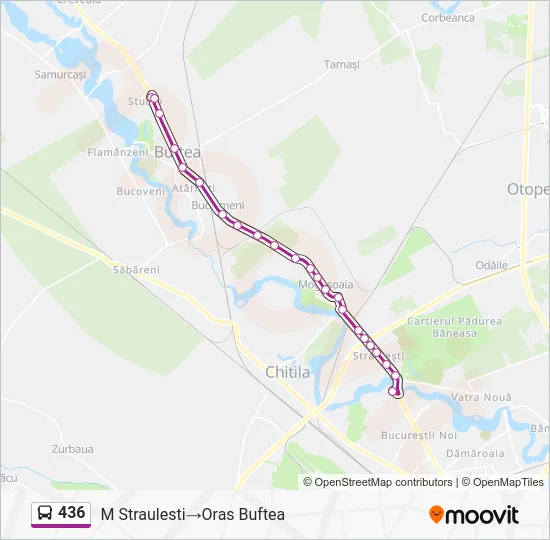 Traseu 436: Program, Stații & Hărți - M Straulesti‎→Oras Buftea ...