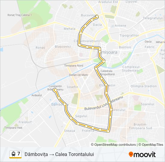 7 Route: Schedules, Stops & Maps - Dâmbovița → Calea Torontalului (Updated)