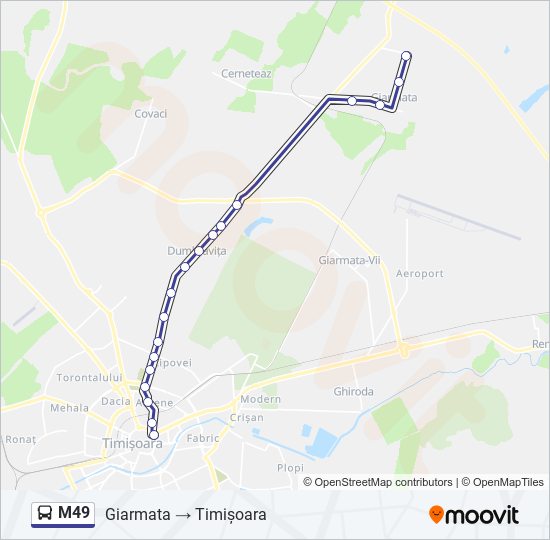 m49 Route: Schedules, Stops & Maps - Giarmata → Timișoara (Updated)