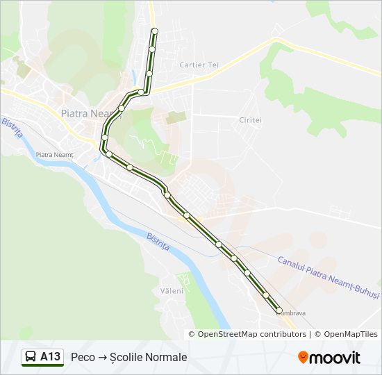 a13 Route: Schedules, Stops & Maps - Peco → Şcolile Normale (Updated)