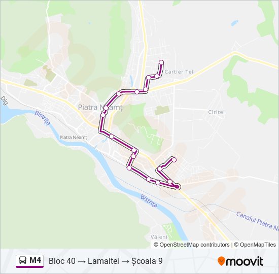 m4 Route: Schedules, Stops & Maps - Bloc 40 → Lamaitei → Școala 9 (Updated)