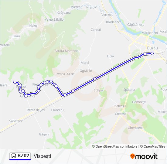 Traseu BZ02: Program, Stații & Hărți - Vispești (Actualizat)
