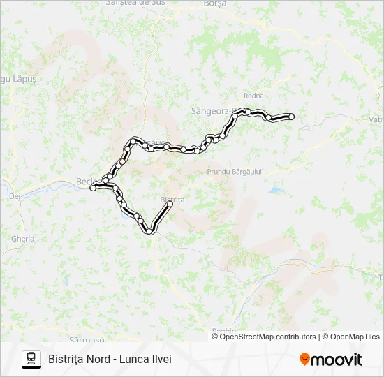 Traseu BISTRIŢA NORD LUNCA ILVEI: Program, Stații & Hărți - R 10531 ...