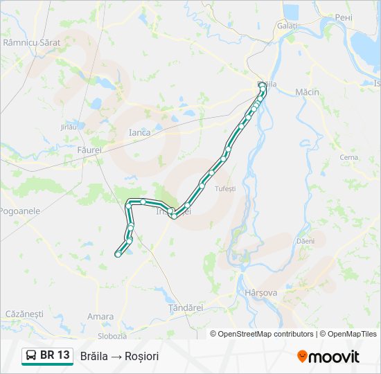 BR 13 Route: Schedules, Stops & Maps - Brăila → Roșiori (Updated)