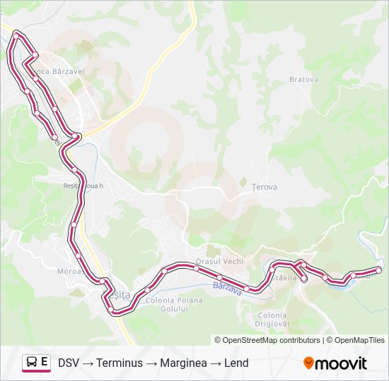 E Route: Schedules, Stops & Maps - DSV → Terminus → Marginea → Lend ...