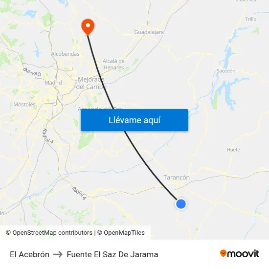 El Acebrón a Fuente El Saz De Jarama con transporte público